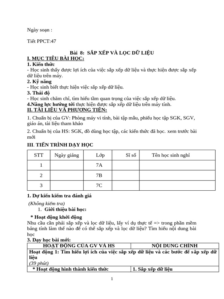 sap xep và lọc | PDF