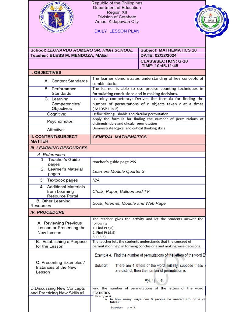Math 10 DLP - 4 | PDF