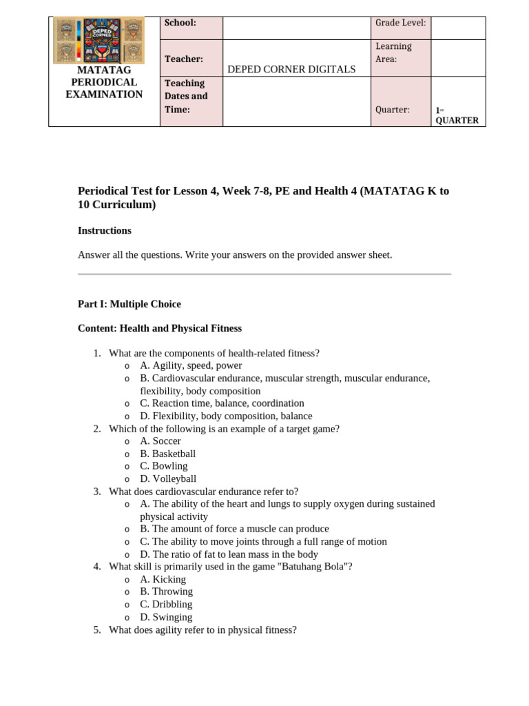 Pt-Week - Mapeh-Deped Corner Digitals | PDF