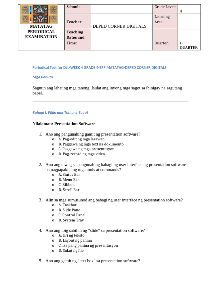Pt-Week 4-Epp - Deped Corner Digitals | PDF