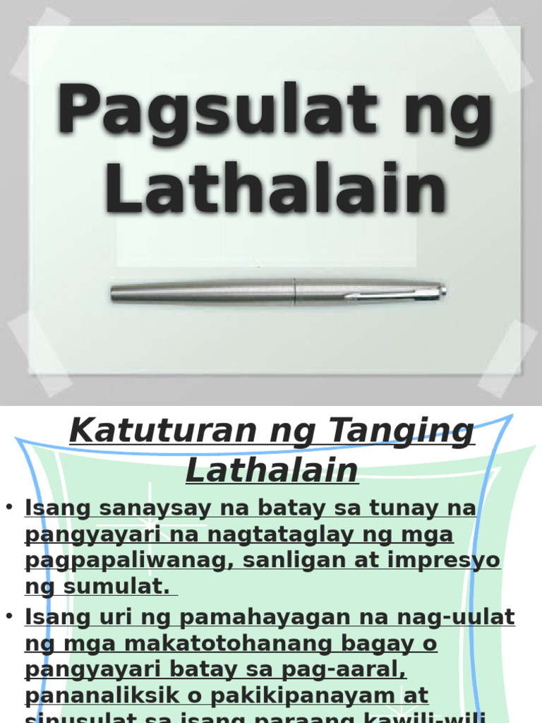 Pagsulat NG Lathalain | PDF