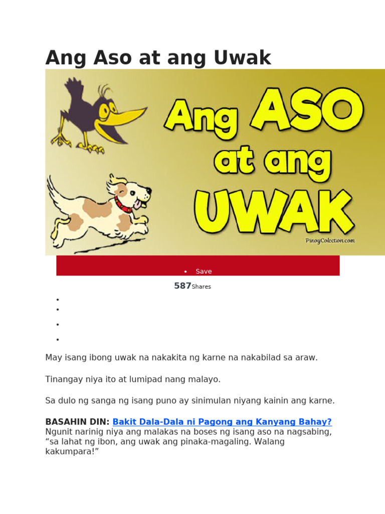 Ang Aso at ang Uwak | PDF