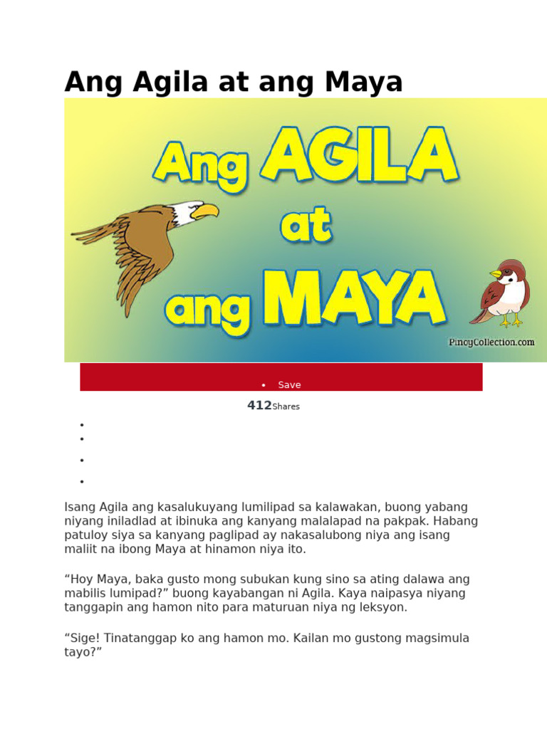 Ang Agila at Ang Maya | PDF