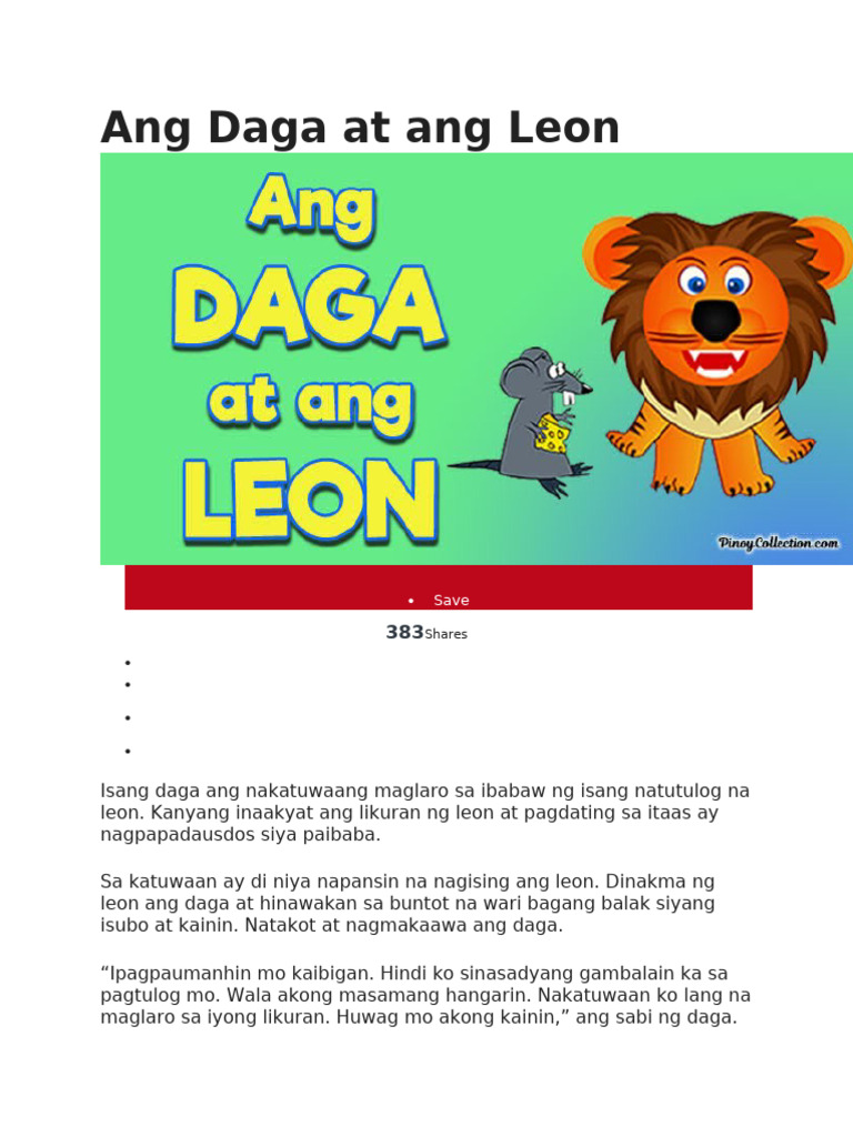 Ang Daga at Ang Leon | PDF