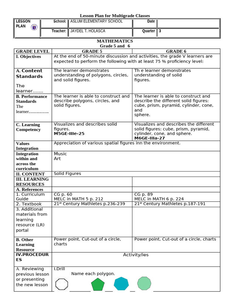 MATH-COT-LP-3RD-QUARTER | PDF