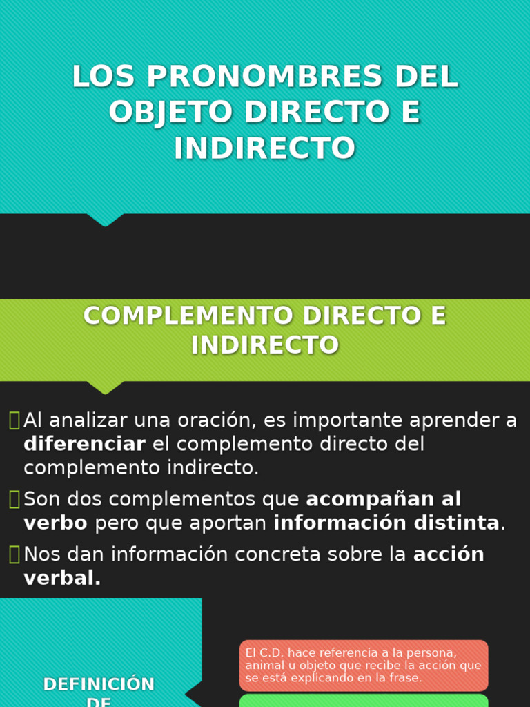 Complemento Directo e Indirecto (Español para Extranjeros) | PDF