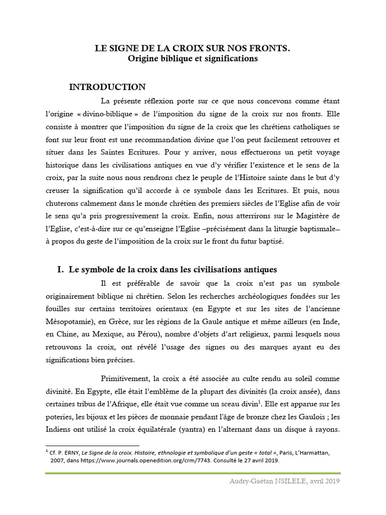 Le signe de croix sur nos fronts. Origine biblique et significations ...