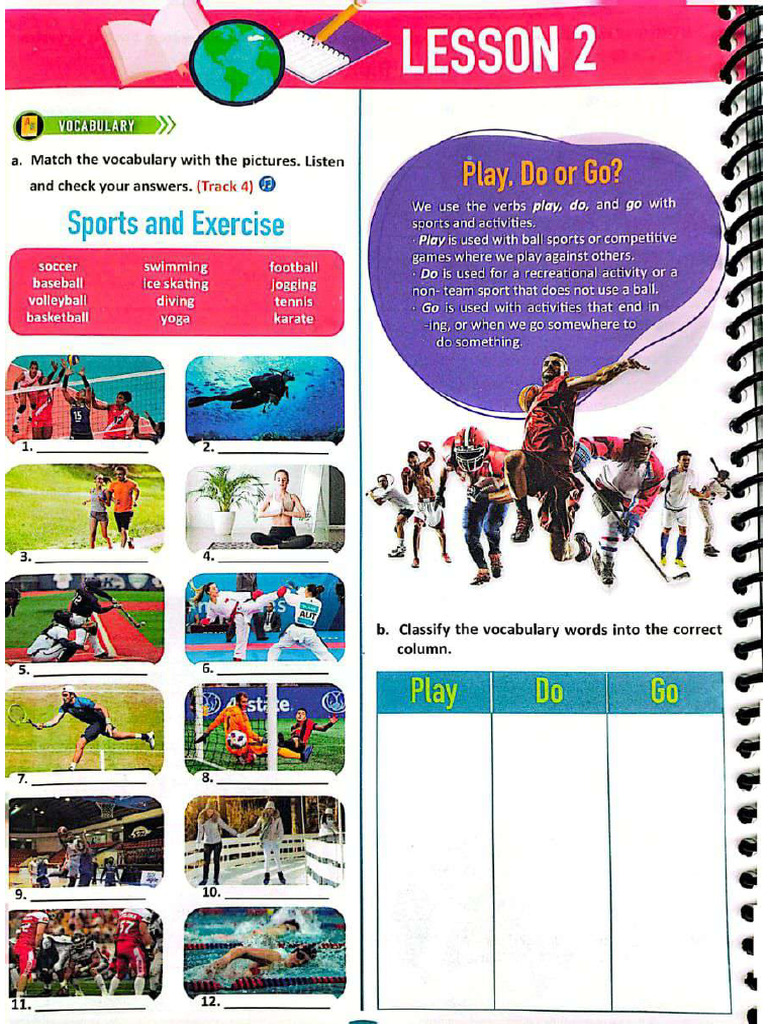 Lesson 2 - Vocabulary (Sports and Exercise) | PDF