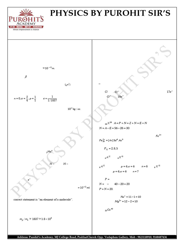 23 Aug Structure of Atom Solutions | PDF