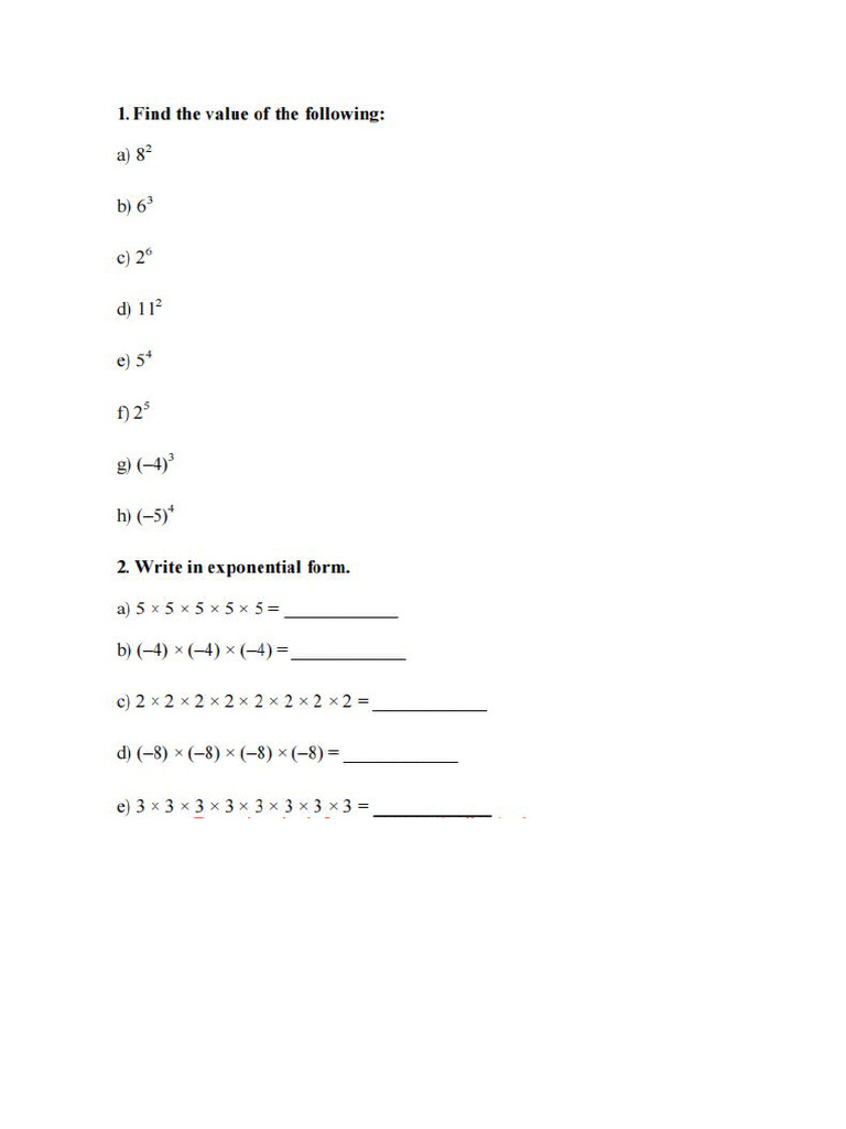 Exponents | PDF