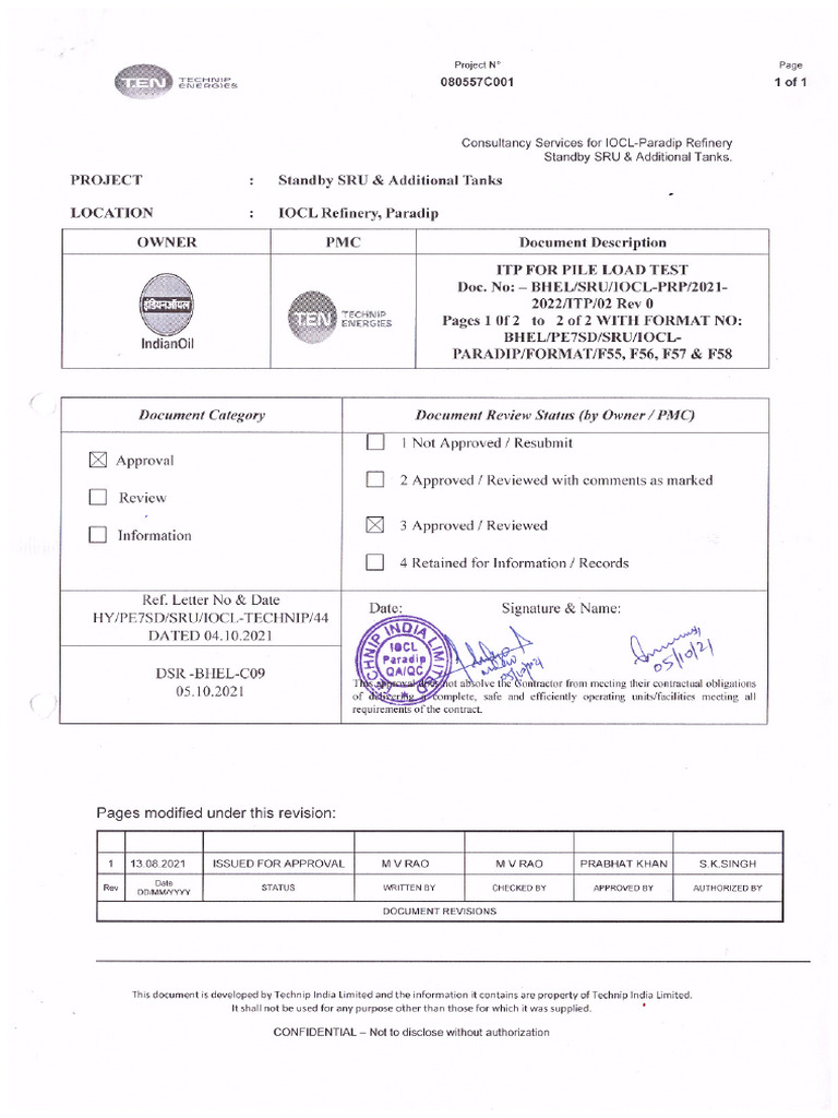 ITP for PILE LOAD TEST | PDF