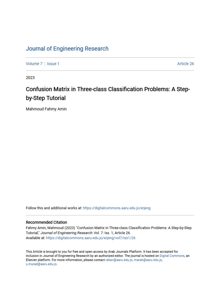 Confusion Matrix in Three-Class Classification Problems - A Step-B | PDF