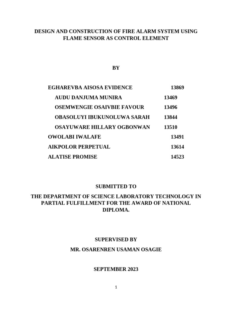 FIRE ALARM PROJECT | PDF