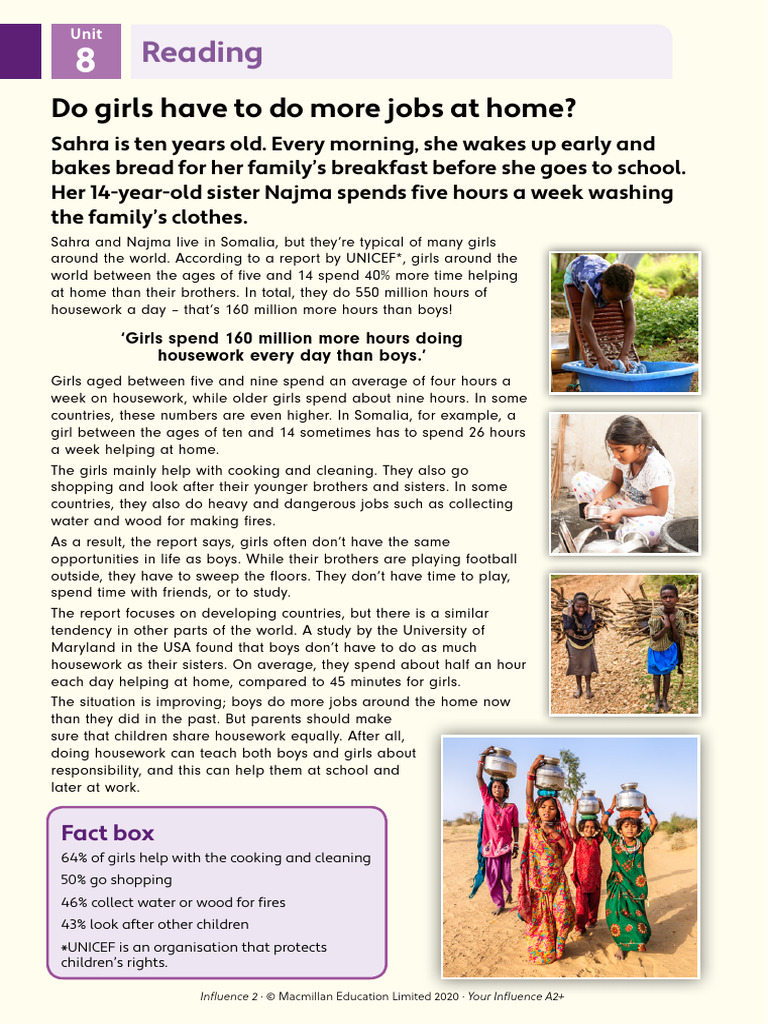 L2 A2PLUS Accessible Reading Worksheets U8 | PDF