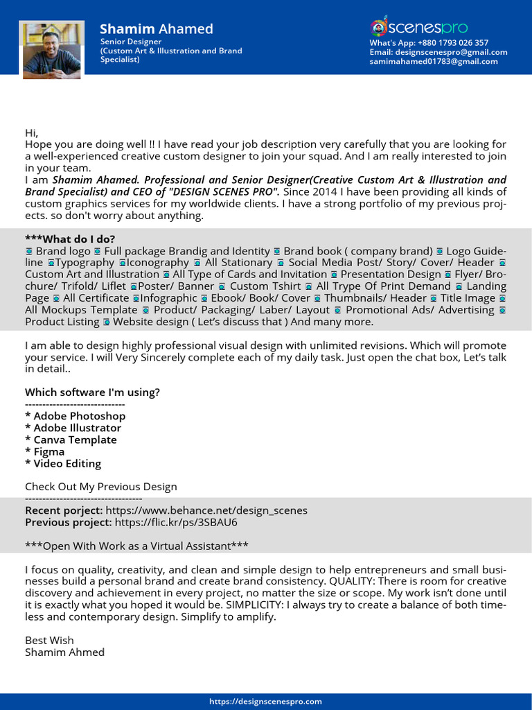 Best Job Cover Letter portfolio | PDF