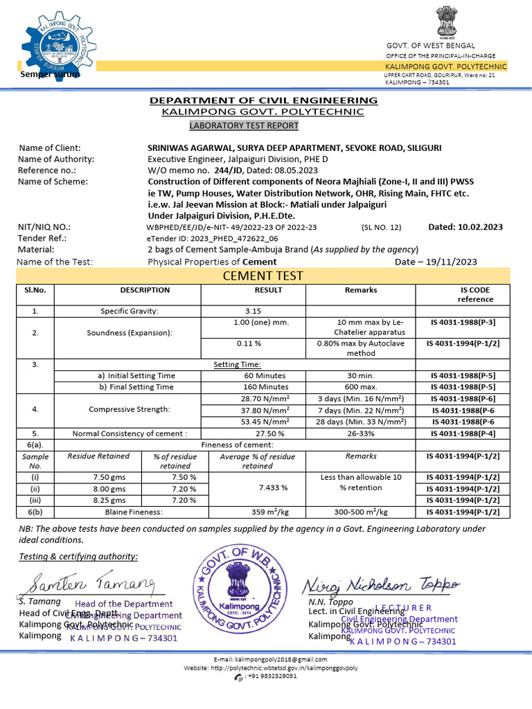 Material Test Reports Newra Majhiali | PDF