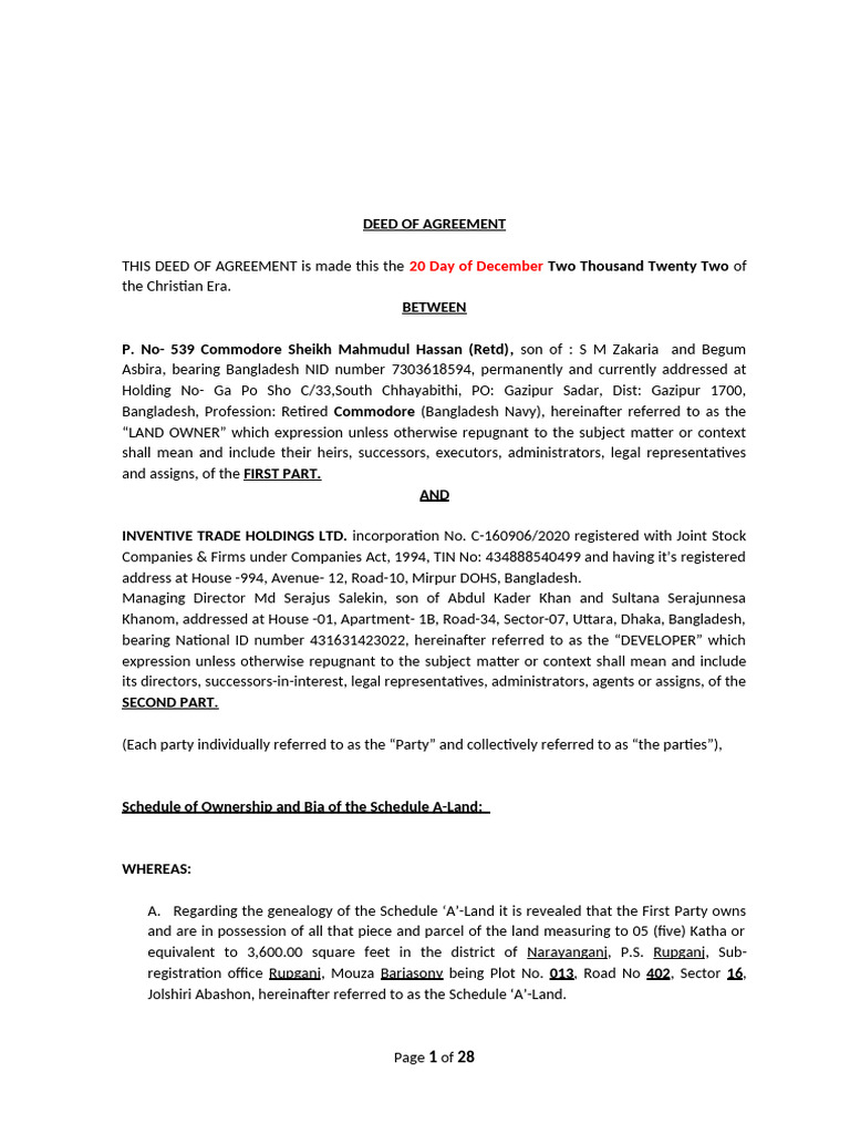 DOA Mahmud Sir (Edited) | PDF | Arbitration | Indemnity