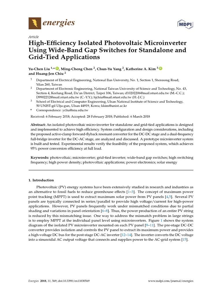 High-Efficiency Isolated Photovoltaic Microinverter | PDF