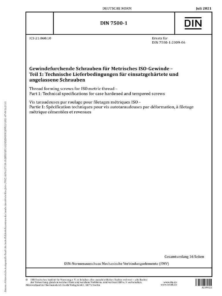 Din 7500-1-2021 | PDF
