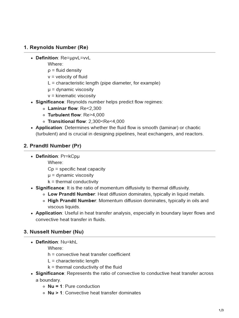Dimensionless Numbers | PDF