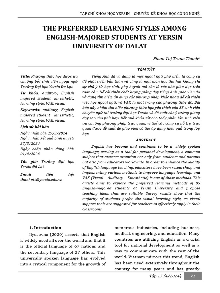 Pham Thi Trang Thanh - KHCN (71 - 82) | PDF | Learning Styles | Reading Comprehension
