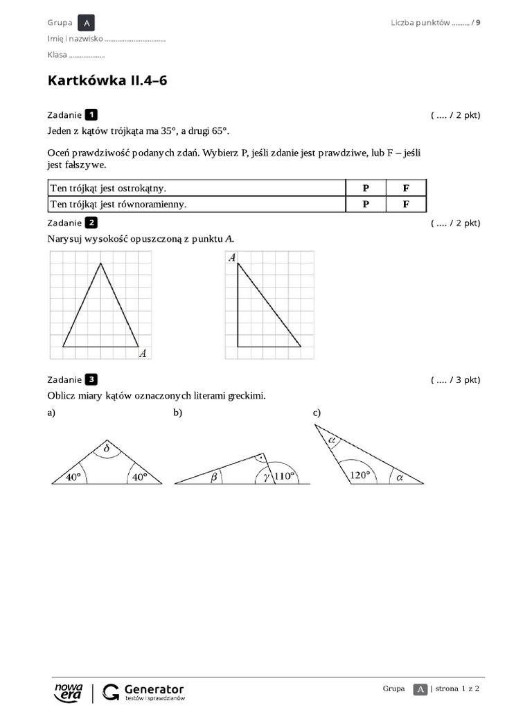kartkowka ii4 6 klasa 5 | PDF