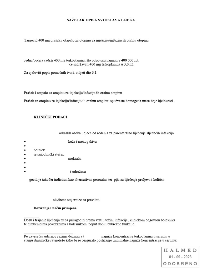 Targocid-SPC 1 | PDF