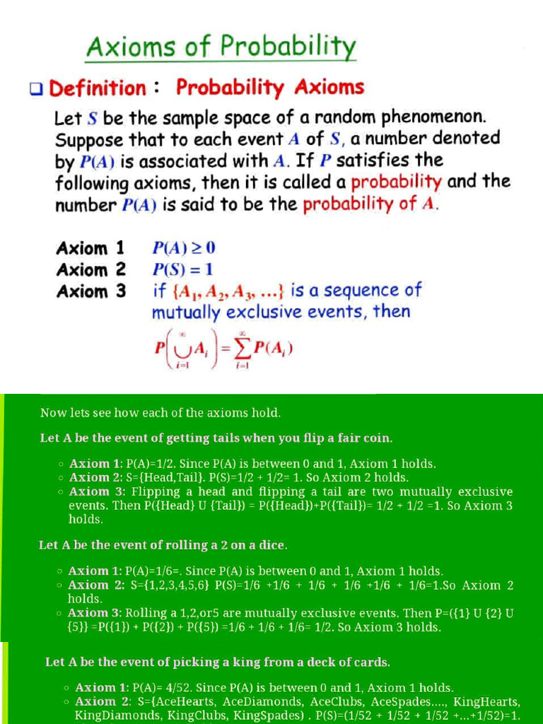 Notes On Probability Axioms | PDF