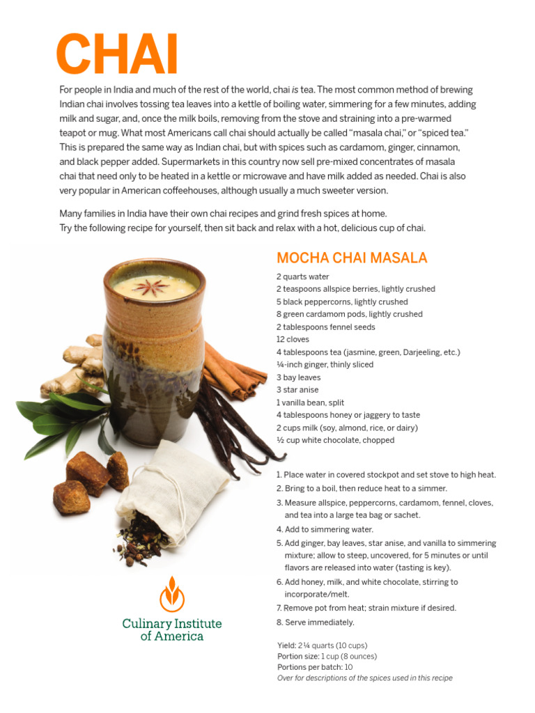 Chai Tea Educator Handout | PDF