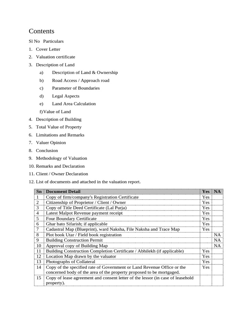 Property Valuation Report - Sample-L&B | PDF