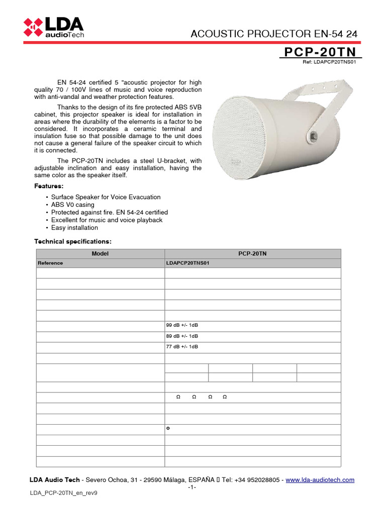 LDA PCP-20TN en Rev9 | PDF