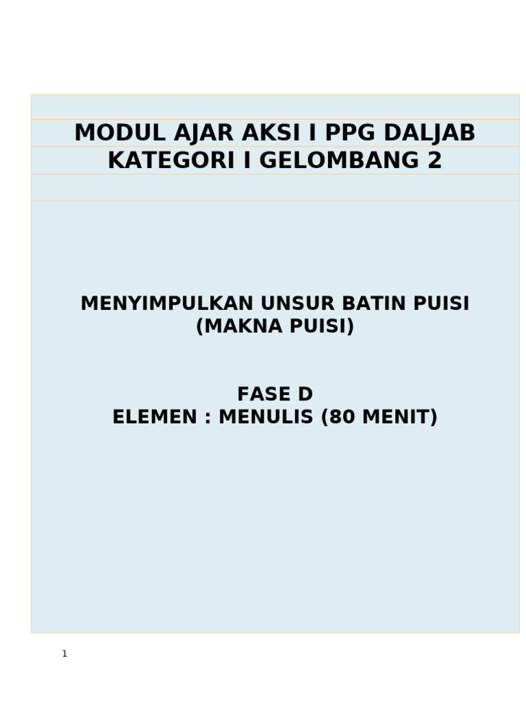 Modul Ajar Aksi 1 Ppg Daljab Pdf
