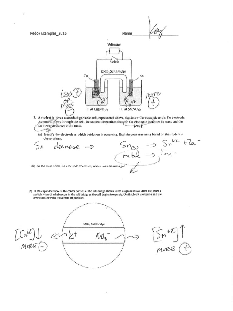 Redox Examples 2016 Key | PDF