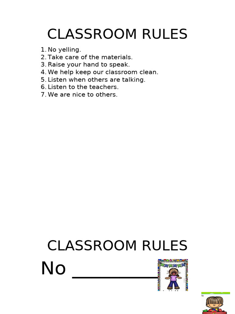CLASSROOM RULES | PDF