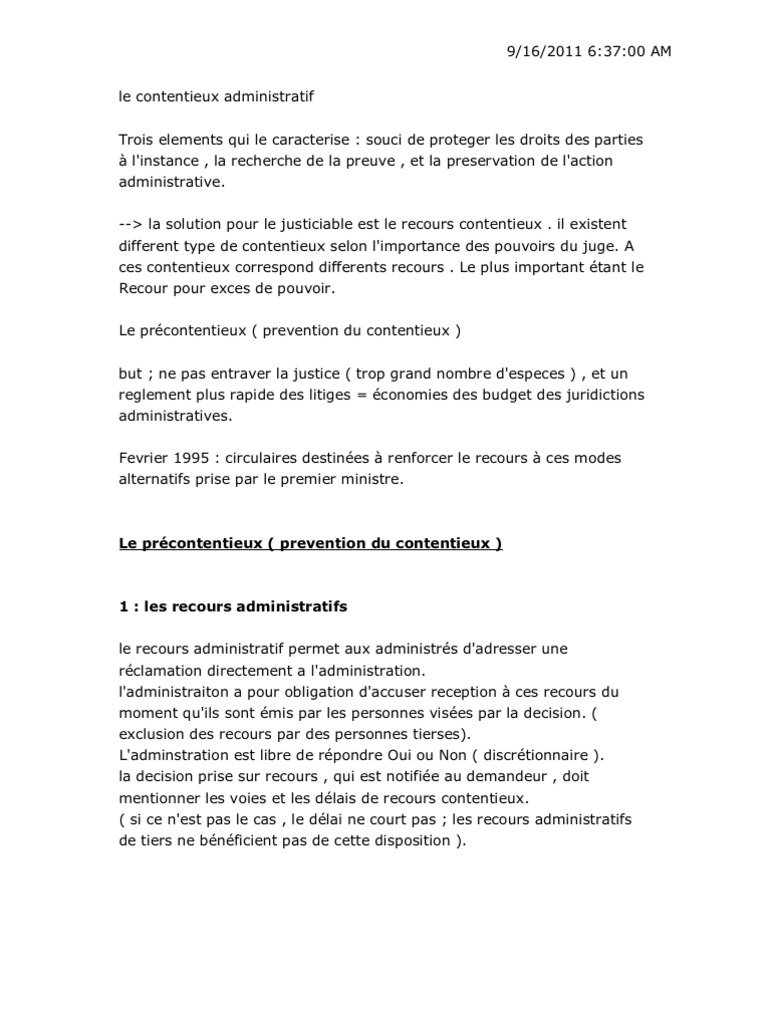 Recours contentieux administratif : Guide | PDF | Médiation | Juge