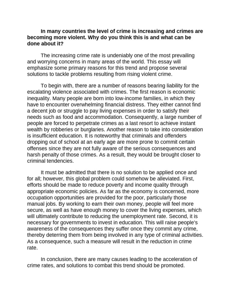 In Many Countries The Level of Crime Is Increasing and Crimes Are ...