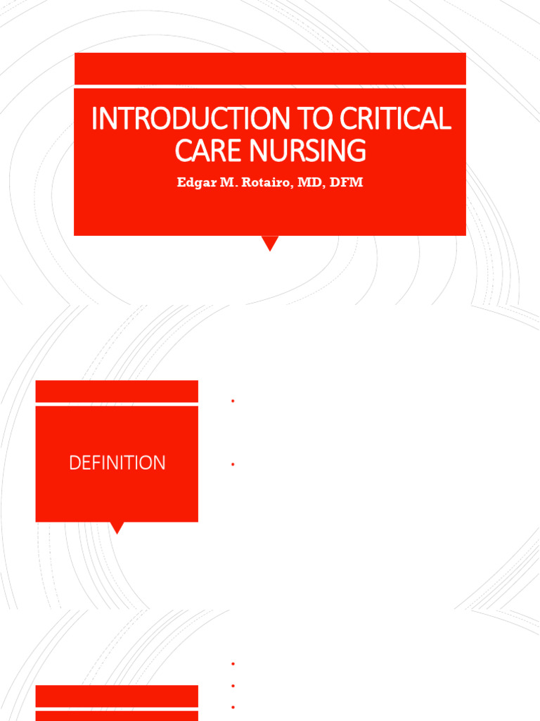 Introduction to Critical Care Nursing Part 1 PDF | PDF