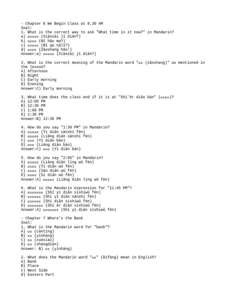 Soal Chapter 6-10 | PDF