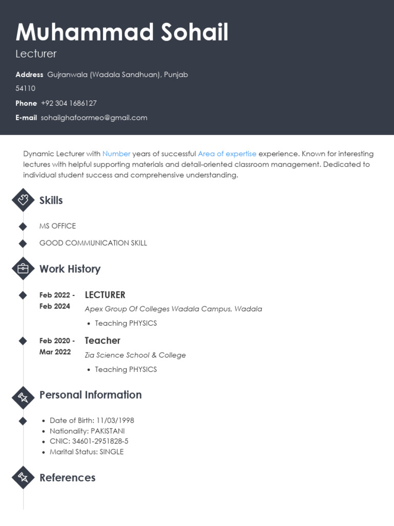 Muhammad Sohail Resume | PDF