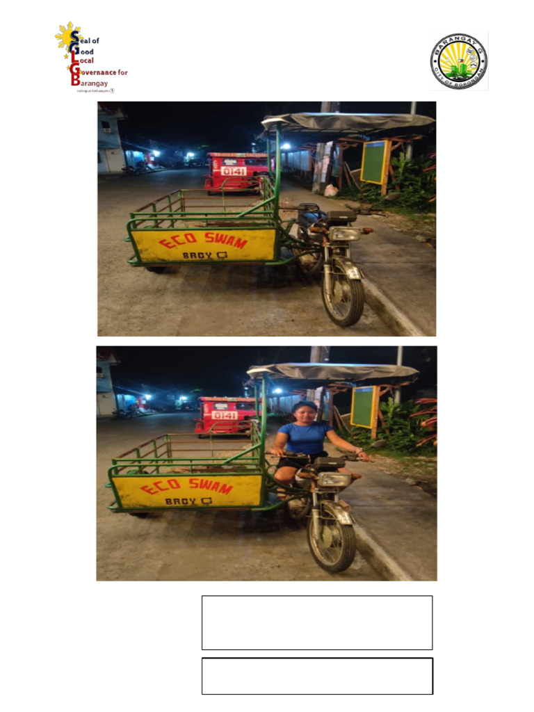 Barangay G SGLGB Template Photo Documentation | PDF