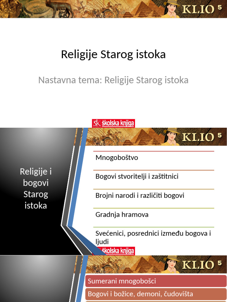 Klio 5 - PPT - 9.1. Religije Starog Istoka | PDF