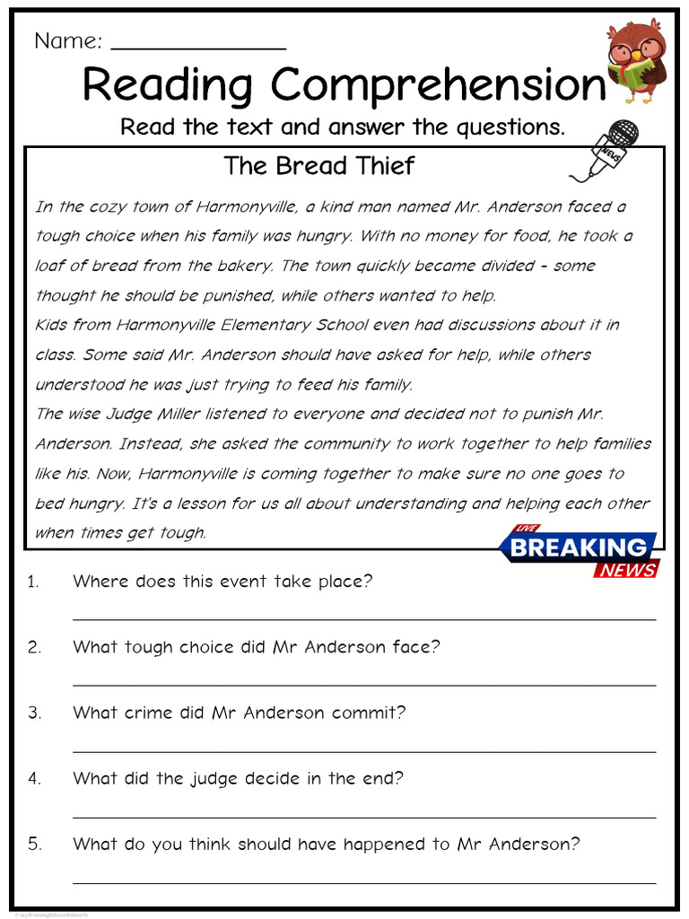 Reading-Comprehension-News-Article-Grade-3-The-Bread-Thief | PDF
