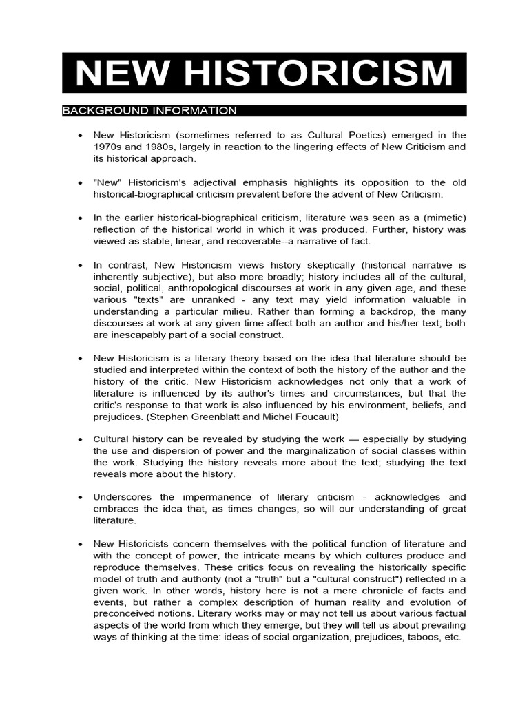 New Historicism | PDF