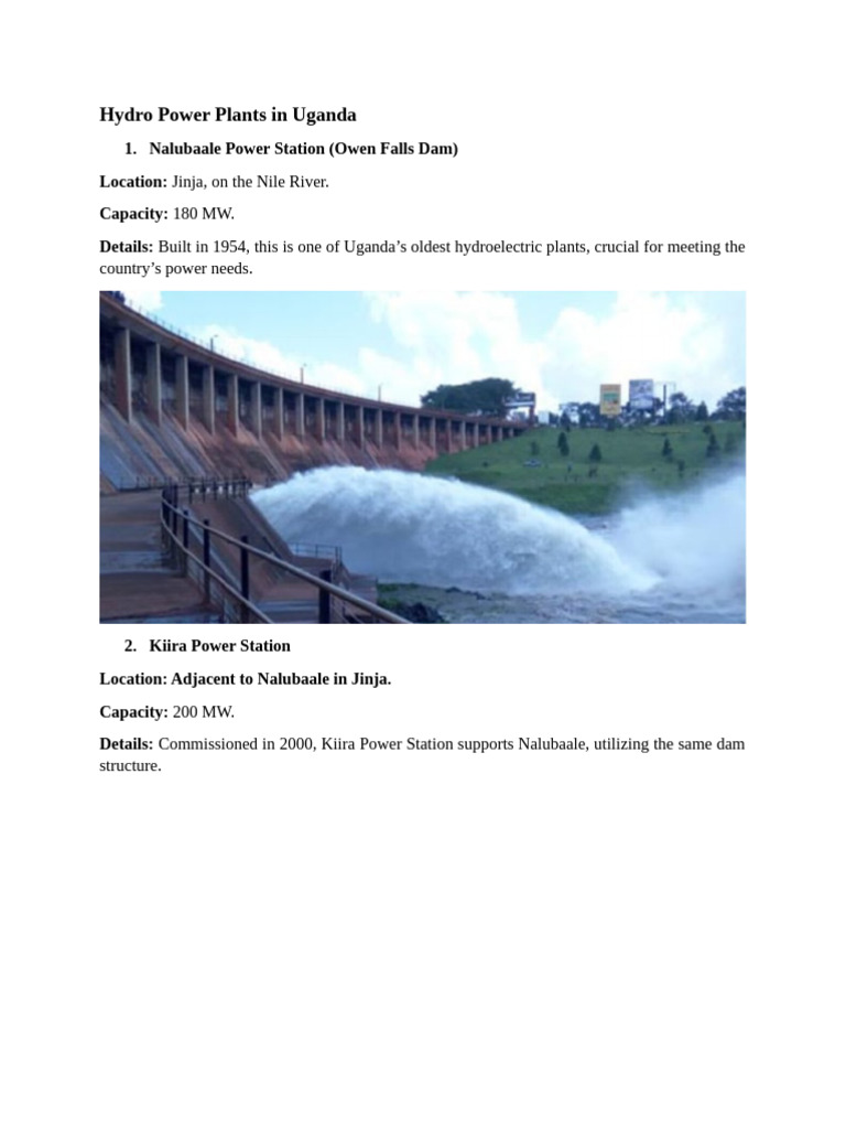 Hydro and Solar Plants in Uganda | PDF