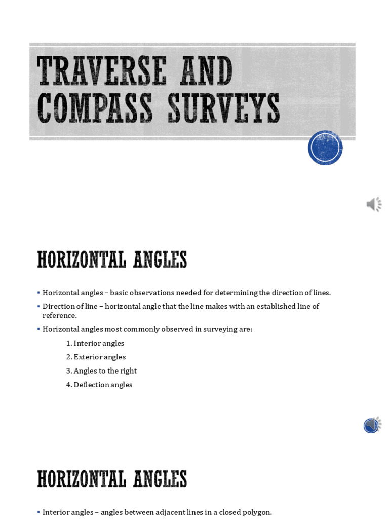 LEC9 - Traverse and Compass Survey | PDF | Angle | Surveying