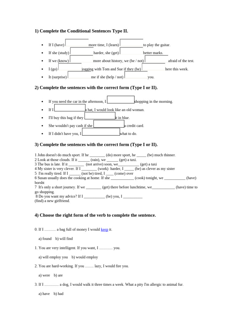 Conditionals 1 and 2 | PDF