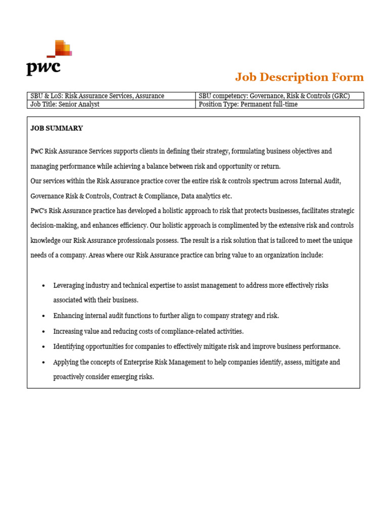 Job Description - PG Hiring - GRC | PDF