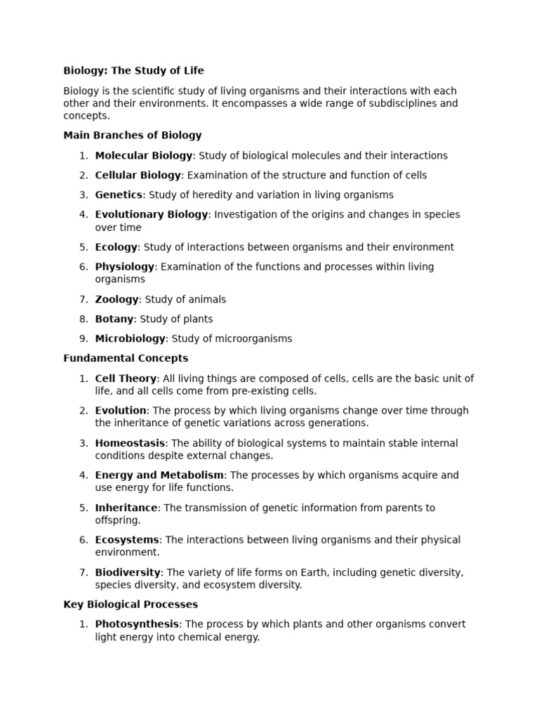 Biology Study of Life | PDF