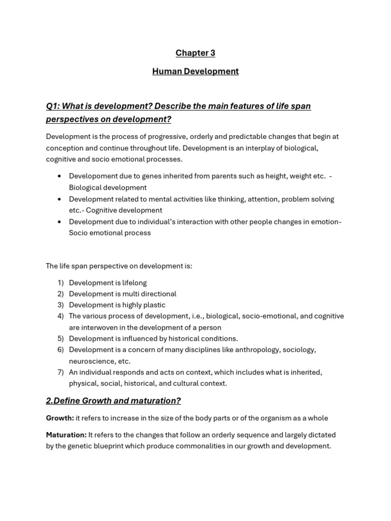 Chapter 3 Human Development | PDF