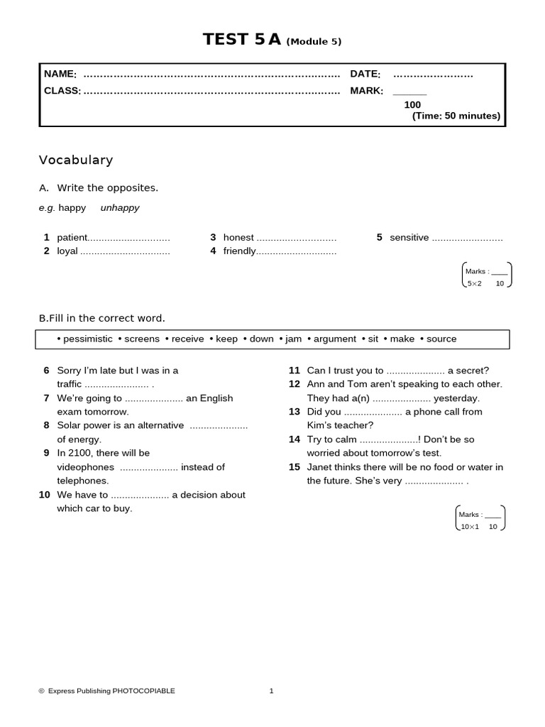 Test 5A | PDF